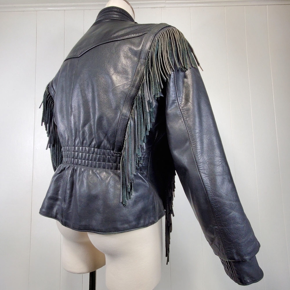 Harley-Davidson Leather Fringe Moto Jacket - Gem